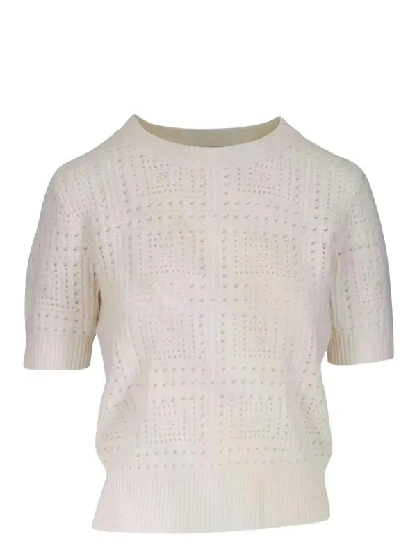 NILI LOTAN Crochet-knit Top - Neutrals