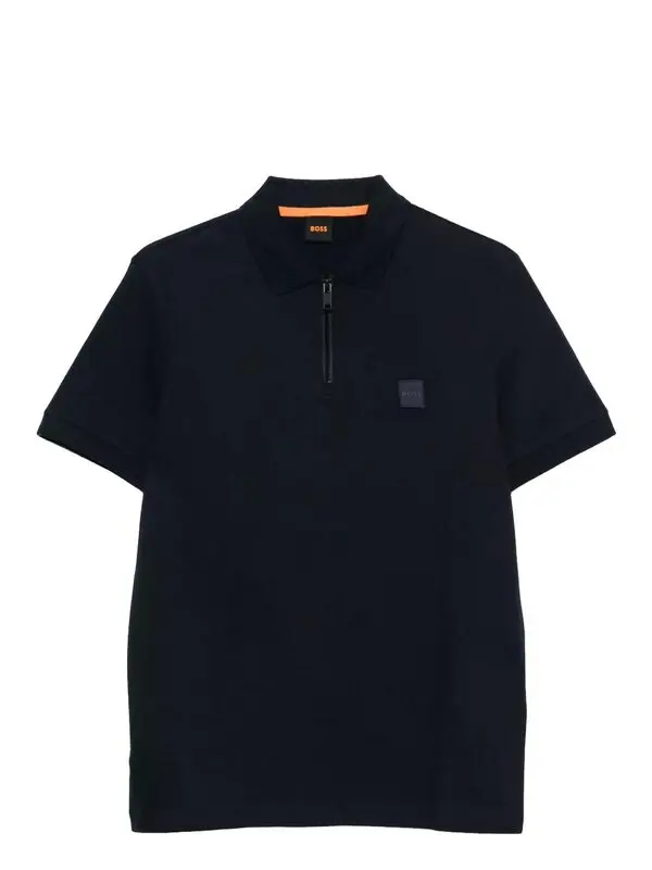 BOSS Zip-up Polo Shirt - Blue