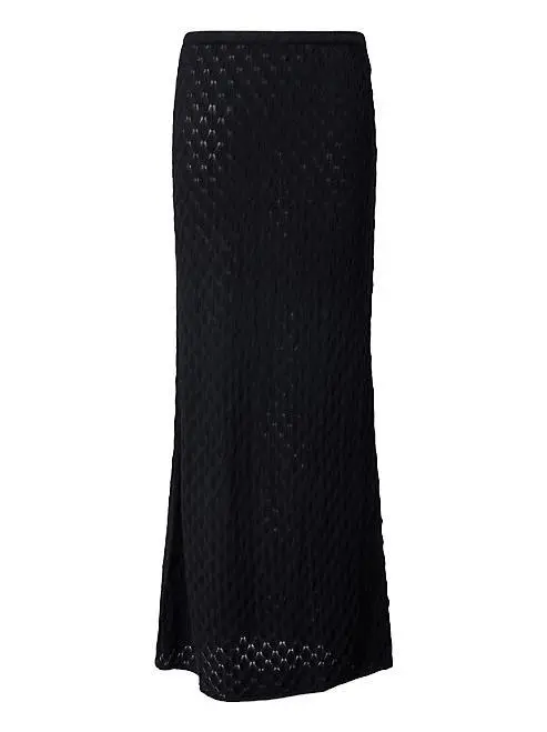 AWAY THAT DAY St Lucia Crochet Knitted Maxi Skirt - Black