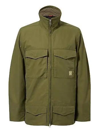 Paul Smith High-neck Patch-pocket Cotton-blend Jacket - Olive Green