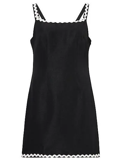 4TH & RECKLESS Astrid Square-neck Woven Mini Dress - Black