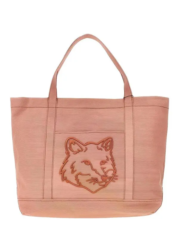 Maison Kitsuné Large Fox Head Tote - Pink