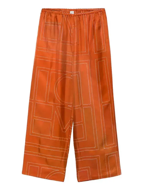 TOTEME Monogram Silk Trousers - Terracotta 161