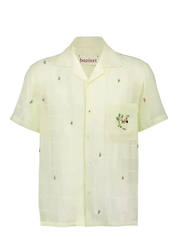 BAZISZT Embroidered Shirt - Yellow