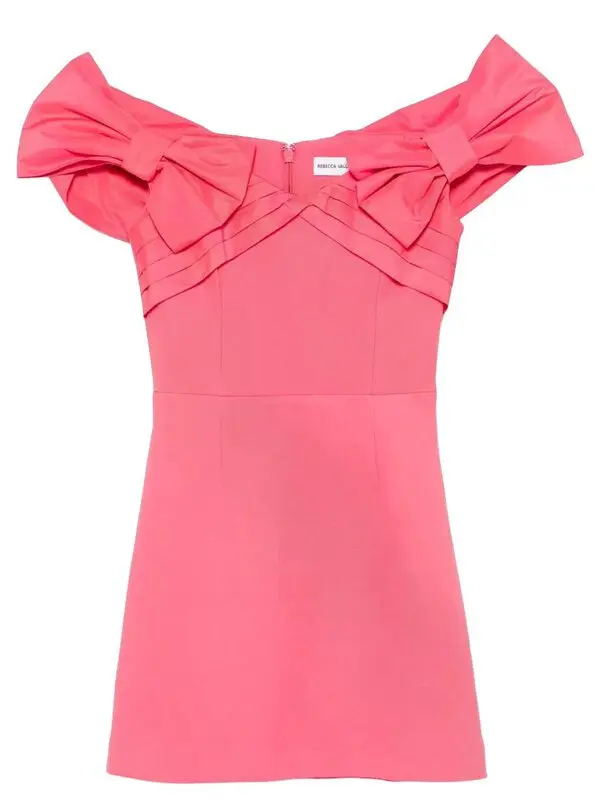Rebecca Vallance Bow-detail Off-shoulder Dress - Pink