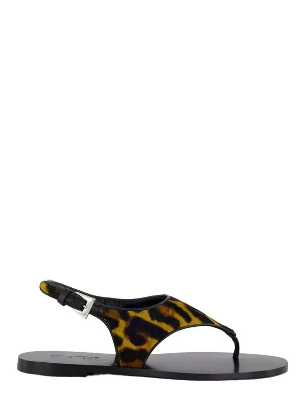 Paris Texas Leopard-print Flat Sandals - Brown