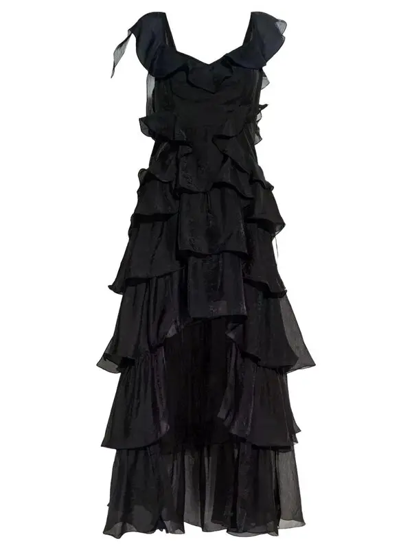 ALLSAINTS Ruffle-detailing High-low Dress - Black