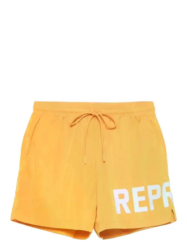 REPRESENT Logo-print Swim Shorts - Yellow