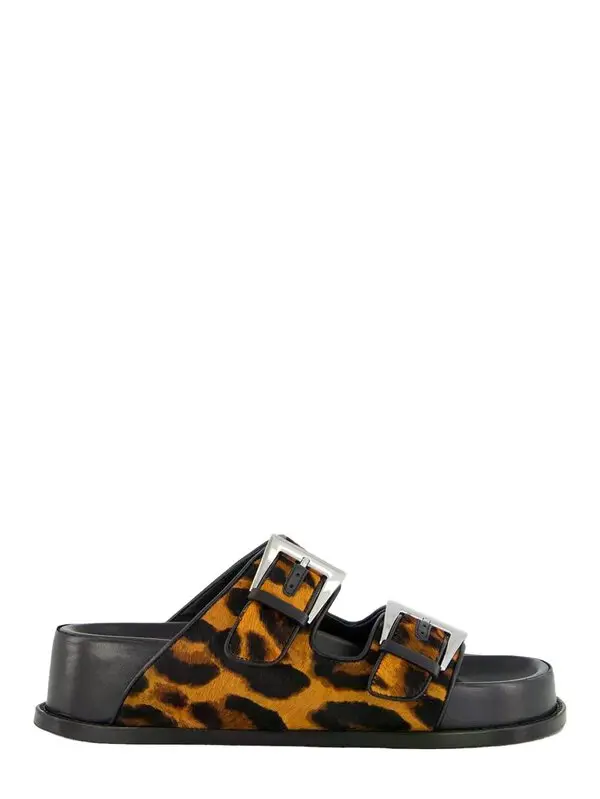 Paris Texas Leopard-print Flat Sandals - Brown