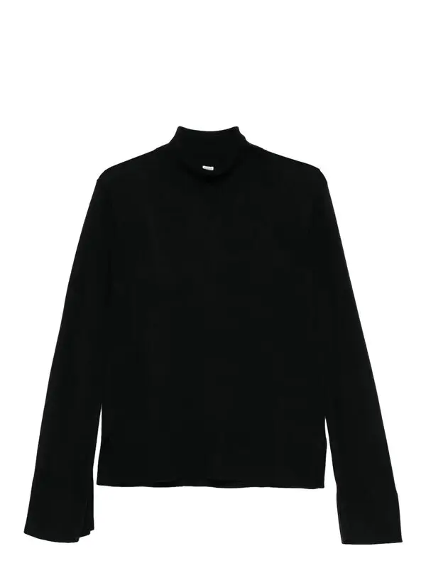 TOTEME Knitted High Neck Top - Black