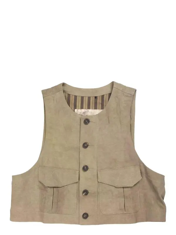 ZIGGY CHEN Cropped Waistcoat - Neutrals