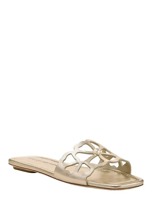 STUART WEITZMAN Jasmine Slide Sandals - Light Gold