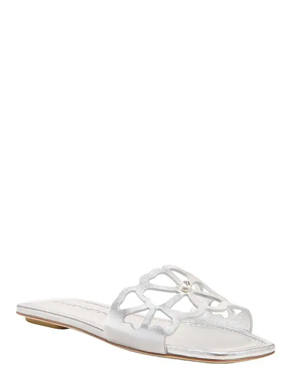 STUART WEITZMAN Jasmine Slide Sandals - Silver