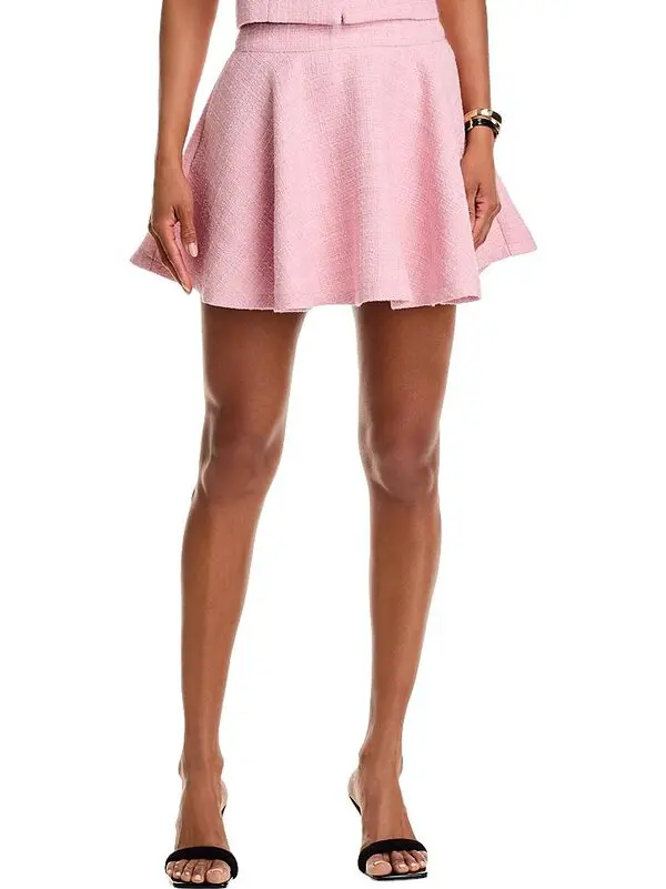 Aqua Tweed Flippy Mini Skirt - Pink