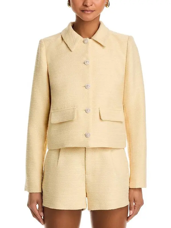 Aqua Tweed Jacket - Butter Yellow