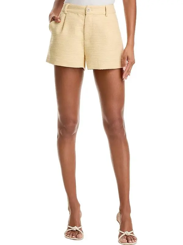 Aqua Tweed Shorts - Butter Yellow