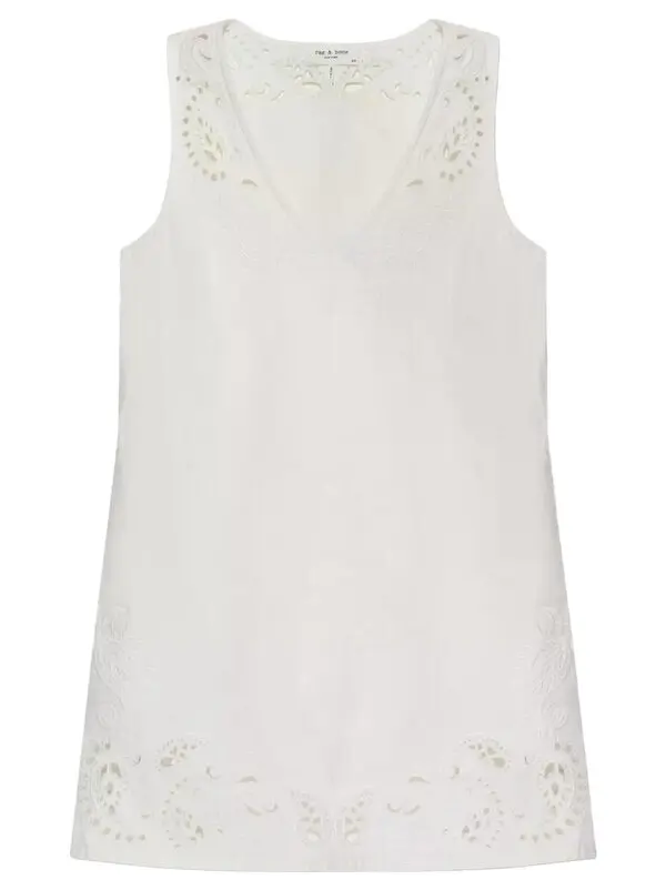 Rag & Bone Embroidered Mini Dress - White
