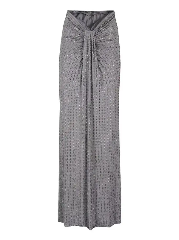 VENUJA Crystals-embellished Maxi Skirt - Grey