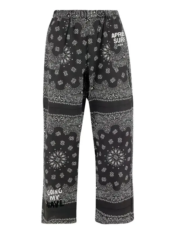 APRES SURF Bandana-print Trousers - Black