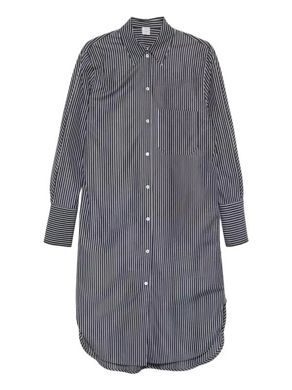 TOTÊME Striped Shirt Dress - Black