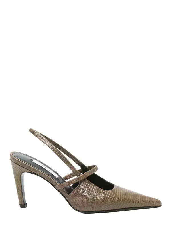 TOTEME 100mm Lizard-embossed Slingback Pumps - Green