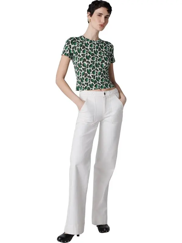 Diane Von Furstenberg Short Sleeve Top - Berries Indian Green