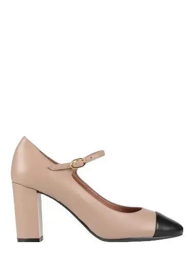 OVYE Leather Mary Jane Pumps - Beige