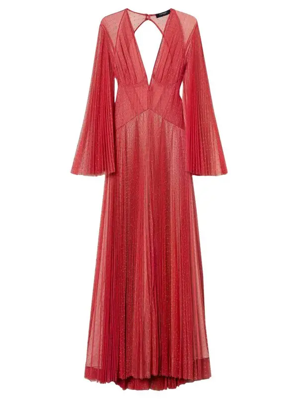 TWINSET Pleated Maxi Dress - Red