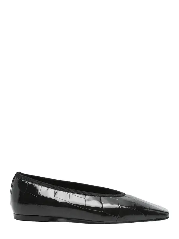 TOTEME Croco-embossed Ballerinas - Black