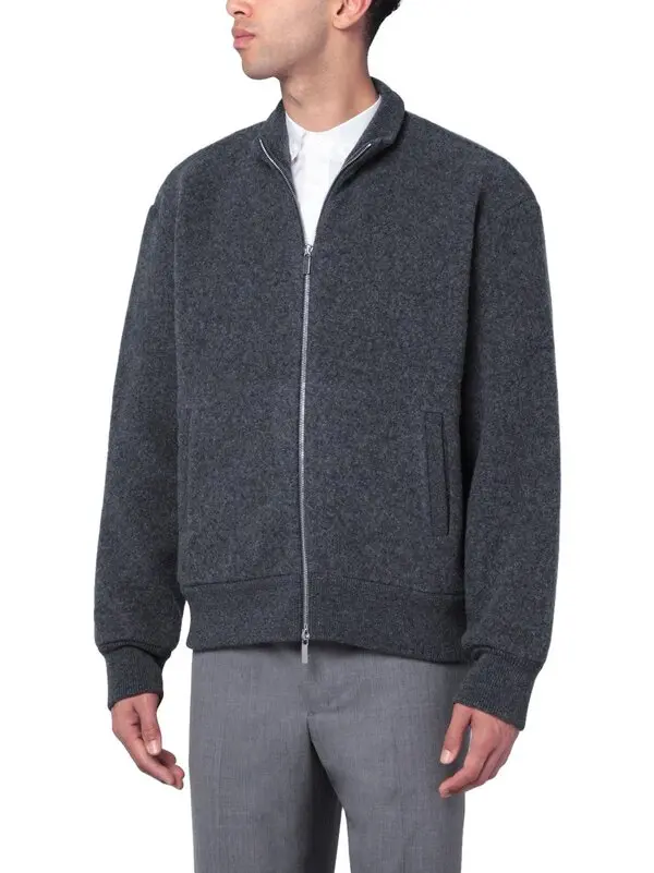 Thom Browne Wool Zip-up Cardigan - Grey