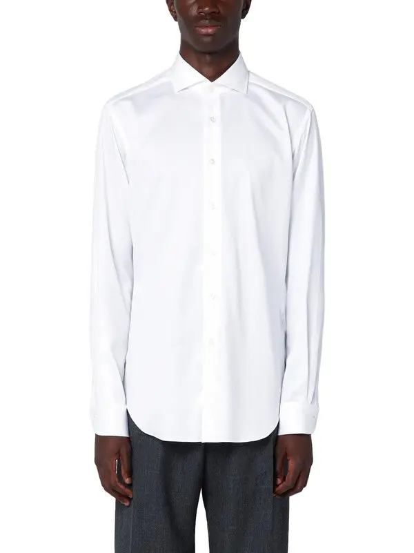 XACUS White Cotton Travel Shirt - Light Blue