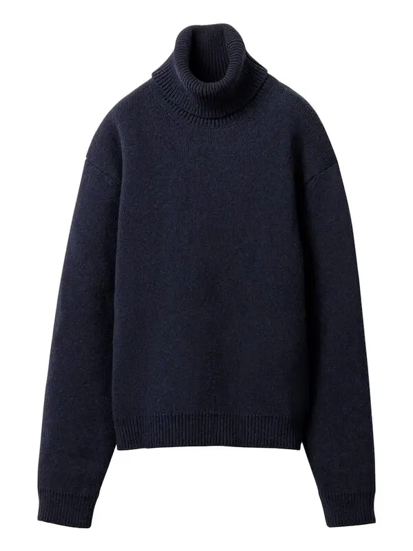 Miu Miu Wool Cashmere Rollneck Sweater - Blue