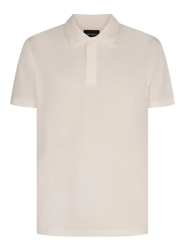 Emporio Armani Logo Cotton Polo Shirt - White