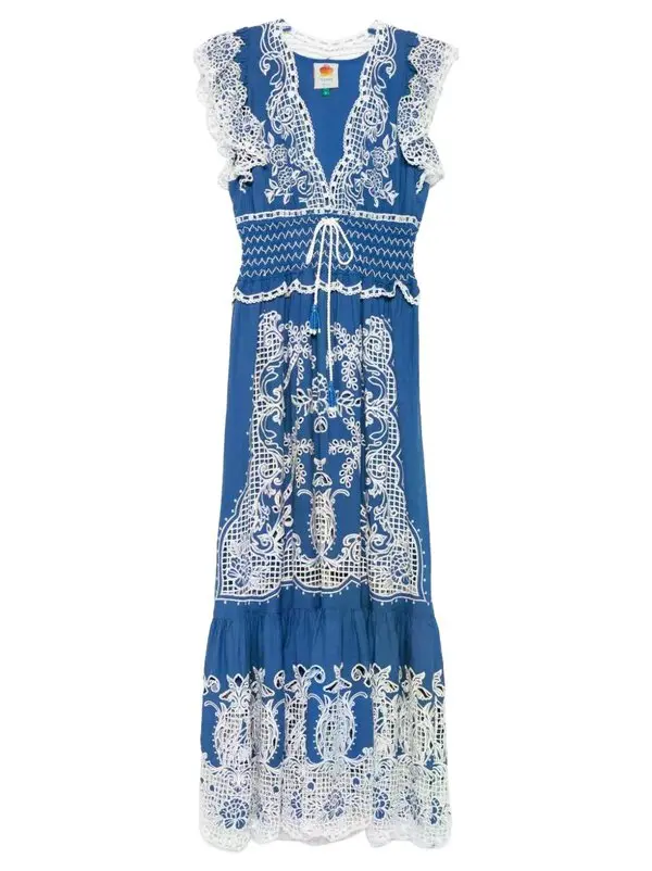 Farm Rio Richelieu Maxi Dress - Blue