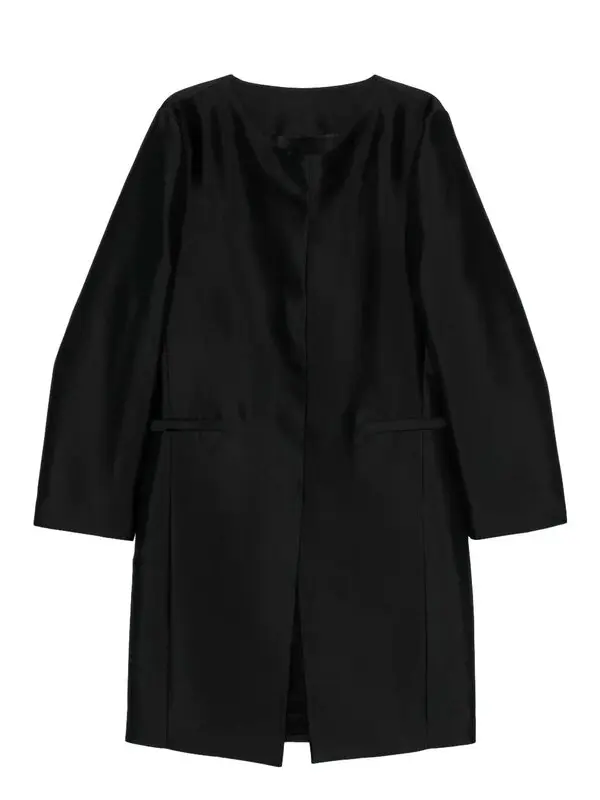 TOTEME Collarless Silk Coat - Black