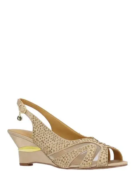J. Reneé Lovela Slingback Wedge Sandal - Beige