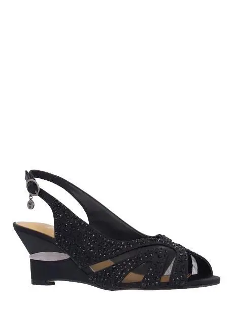 J. Reneé Lovela Slingback Wedge Sandal - Black