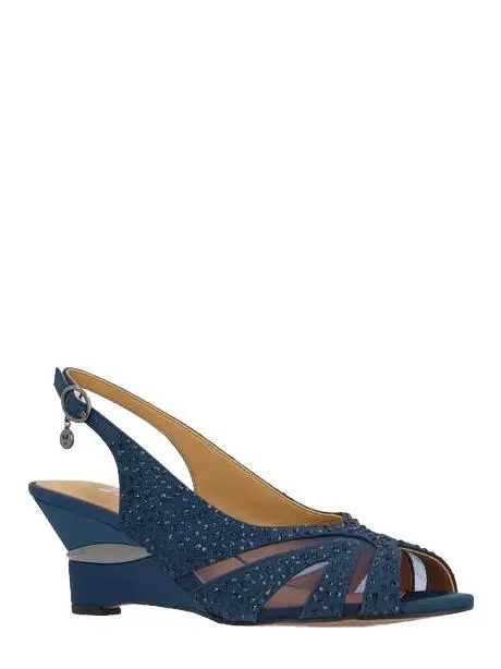 J. Reneé Lovela Slingback Wedge Sandal - Navy