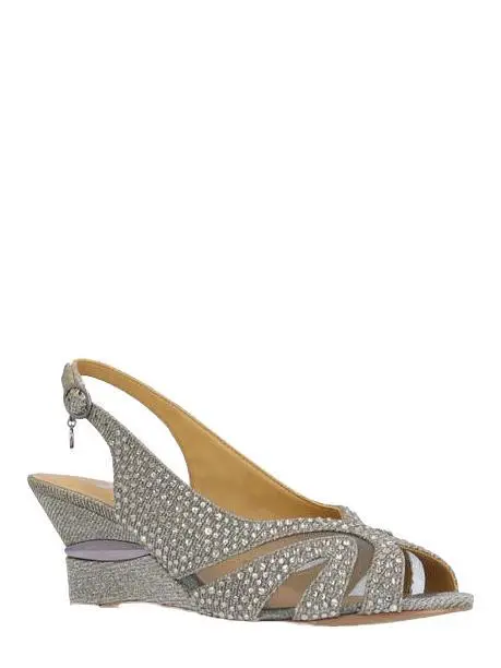 J. Reneé Lovela Slingback Wedge Sandal - Pewter