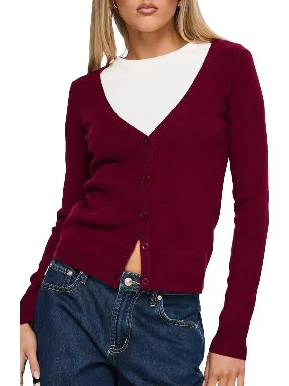 Princess Polly York V-neck Cardigan - Cherry Red
