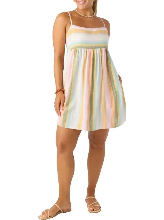 O'Neill Saskia Stripe Babydoll Mini Dress - Multi Colored