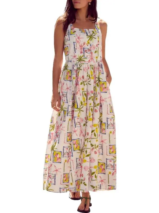 NEXT Allover Print Midi Sundress - White