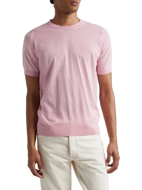 John Smedley Coulter Sea Island Cotton & Cashmere T-shirt - Roseate