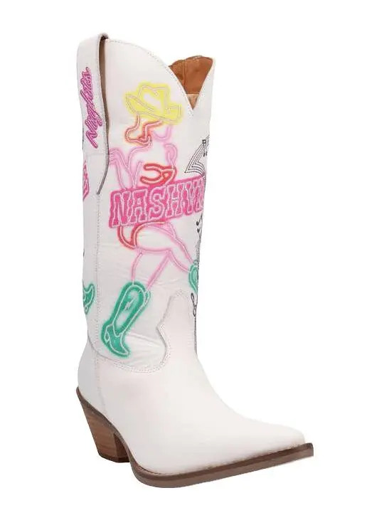 DINGO Nashville Nights Western Boot - White