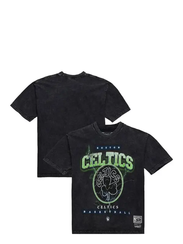 Mitchell & Ness Boston Celtics Hardwood Classics Vintage Voltage Premium Heavyweight T-shirt - Black