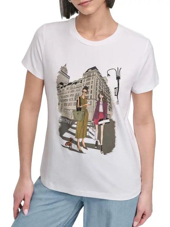 Dkny 5th Avenue Graphic T-shirt - White