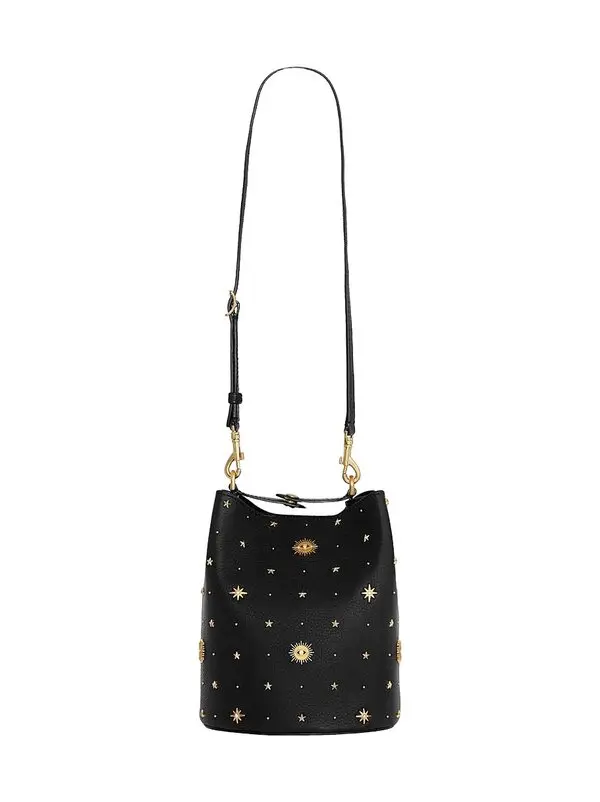 Rebecca Minkoff Evil Eye Studded Leather Bucket Bag - Black