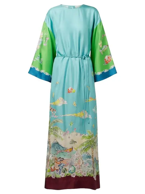 ALEMAIS Daria Printed Silk Maxi Dress - Multicoloured