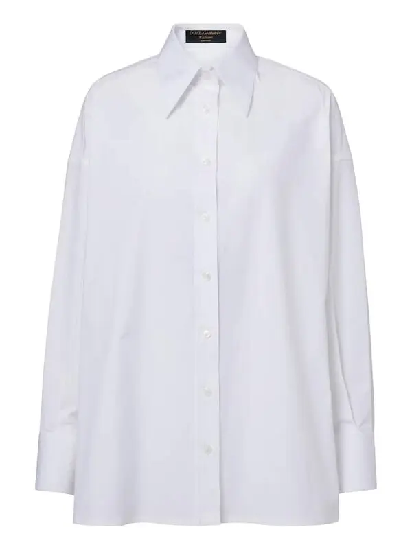 Dolce & Gabbana Oversized Cotton-blend Shirt - White