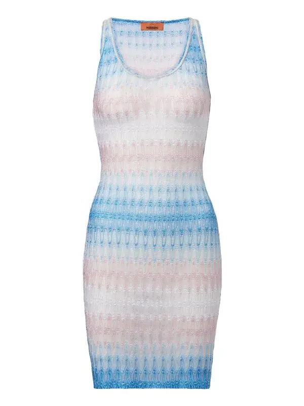 Missoni Zigzag Ombré Lamé Minidress - Blue